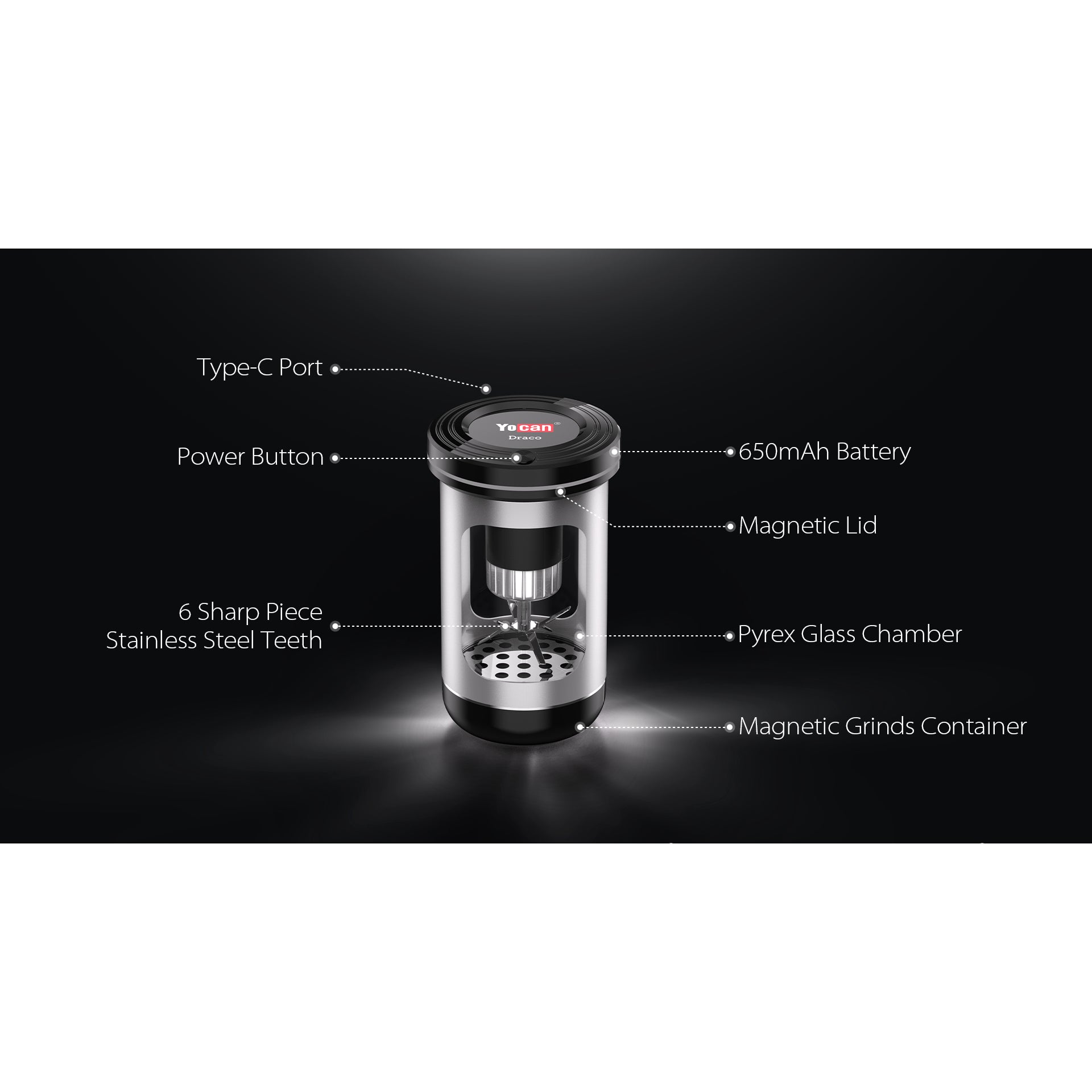 Yocan Draco Electric Smart Grinder | Lighter USA